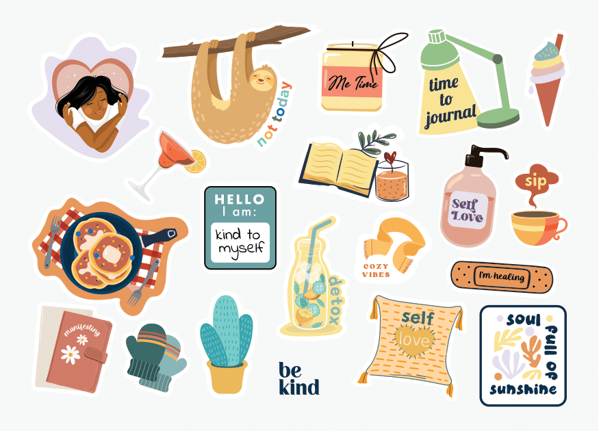 Self-Care Stickers – Be Kind